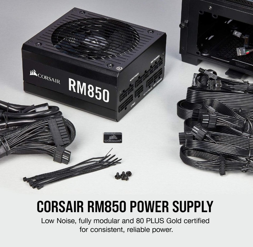 Corsair RM850, 850 W 80 PLUS Gold Certified Fully Modular PSU - PSU ...