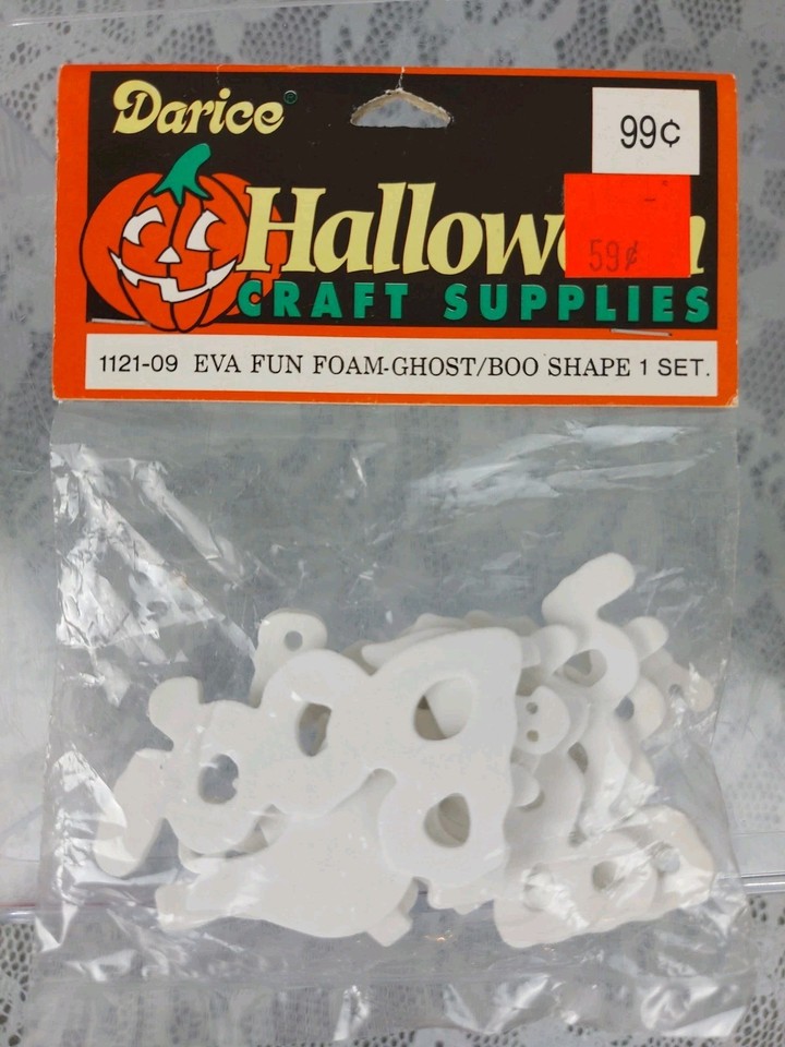 Vintage Darice Halloween Foam Ghost Boo Shape 1 Pack Craft Supplies ...