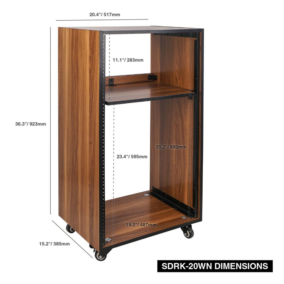 Sound Town SDRK DIY Series Studio Racks (20U w/Casters) (SDRK-20WN) | eBay