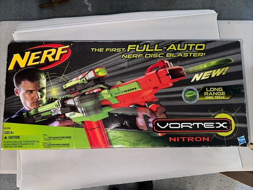 NERF #32218 VORTEX NITRON 1st FULL AUTO DISC BLASTER & SCOPE NEW XLR Motorized | eBay