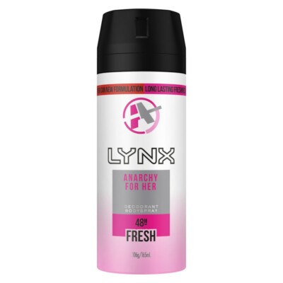 Lynx Anarchy for Her Body Spray 165mL Deodorant 48H Long Lasting ...