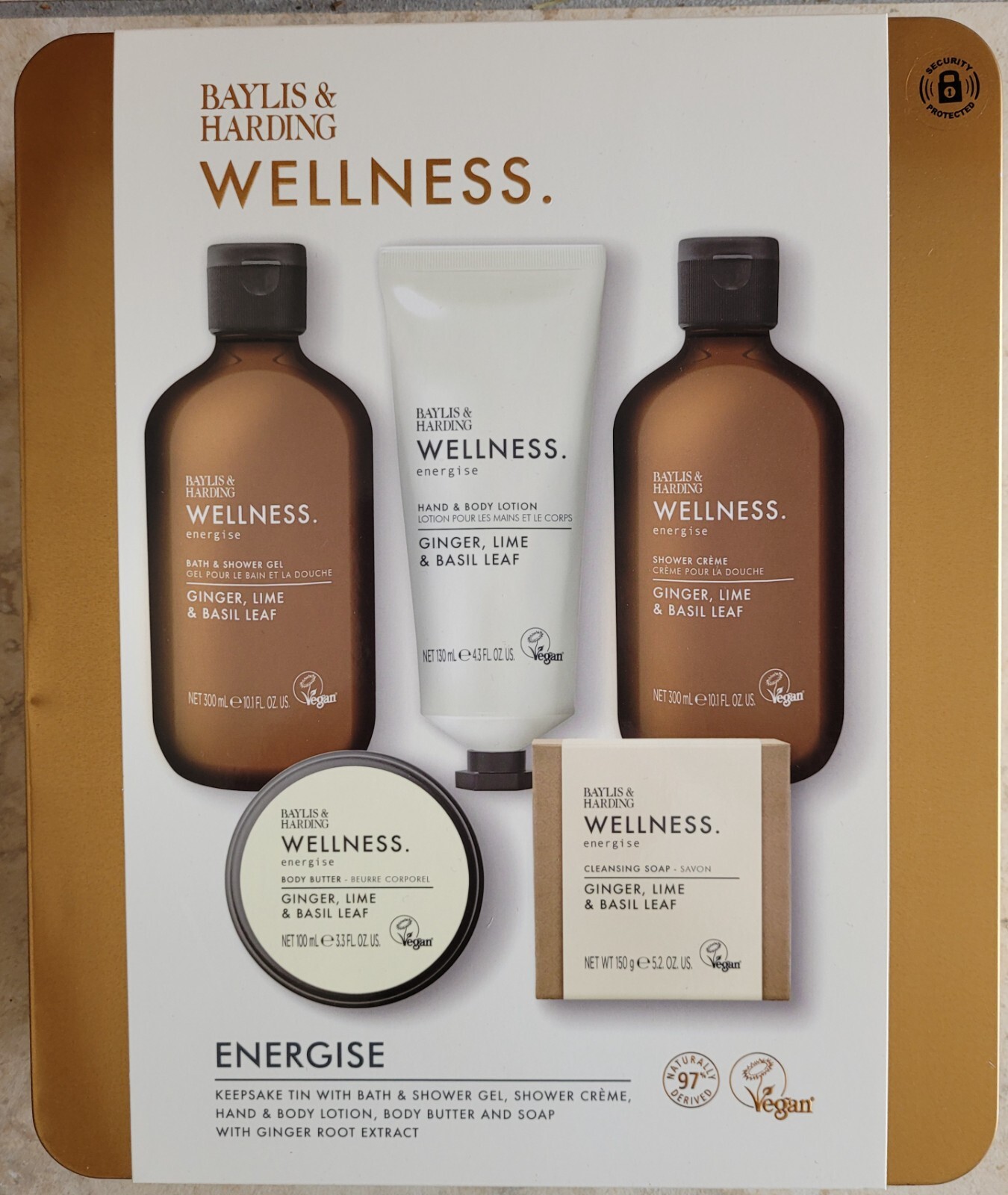 BAYLIS & HARDING WELLNESS ENERGISE UNISEX GIFT SET LUXURY KEEPSAKE TIN ...
