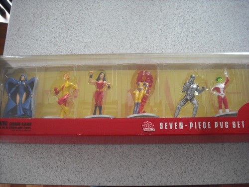 DC DIRECT RARE 7 PIECE THE NEW TEEN TITANS PVC STATUE FIGURE SET CYBORG ...