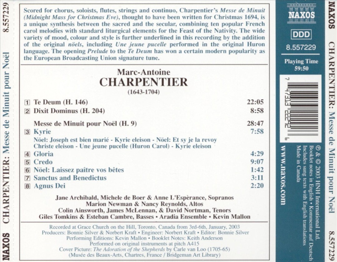 KEVIN MALLON / ARADIA ENSEMBLE CHARPENTIER: MESSE DE MINUIT POUR NOËL ...