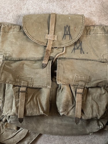 Grade 2 60s Army Rucksacks - Brown Cotton Canvas - Czech Vintage ...