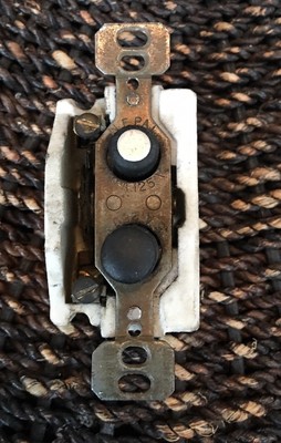 Antique Electric Ceramic Round Push Button Light Switch Black White ...