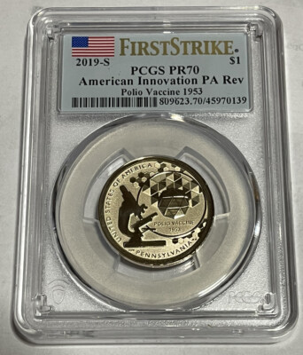 2019 S $1 American Innovation Dollar Reverse Proof PA Polio PCGS PR70 ...