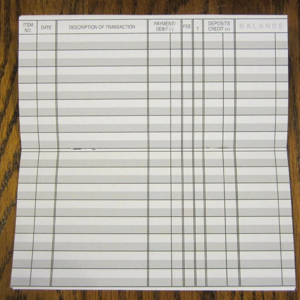 Debit Register Cover