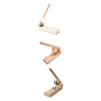 Wood Mochi Maker Dough Pressing Tool with Handle Qingtuan Ball Qingming ...