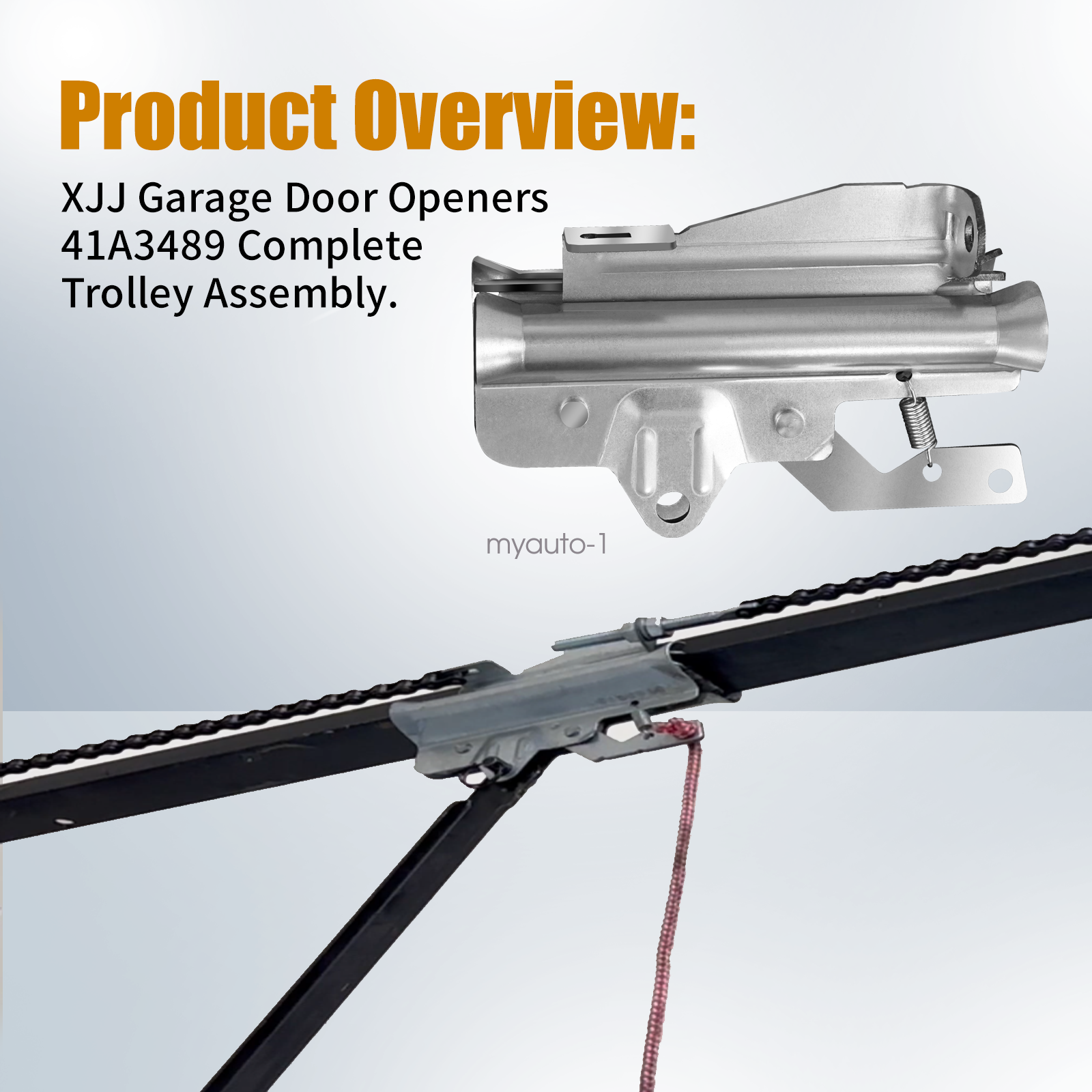 Garage Door Openers 41A3489 Complete Trolley Assembly Chain Drive For ...