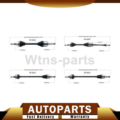 For 2015-2017 Ford Edge 2.0L TrakMotive CV Axle Shaft Front Rear Kit 4x ...