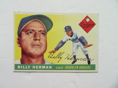 1955 Topps #19 Billy Herman Slightly Off Center Strong Corners Great ...