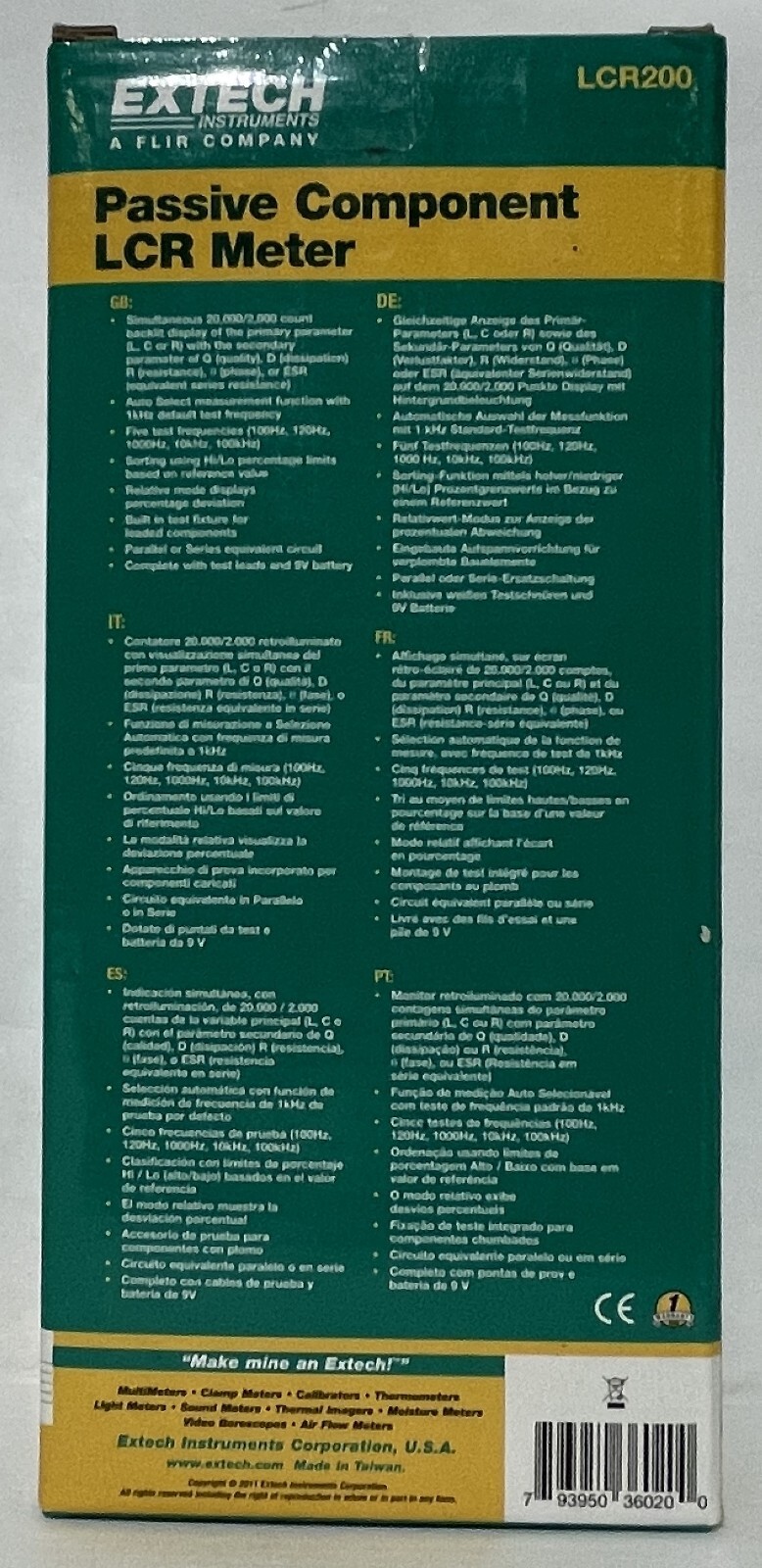 Extech LCR200 Passive Component LCR Meter for sale online | eBay