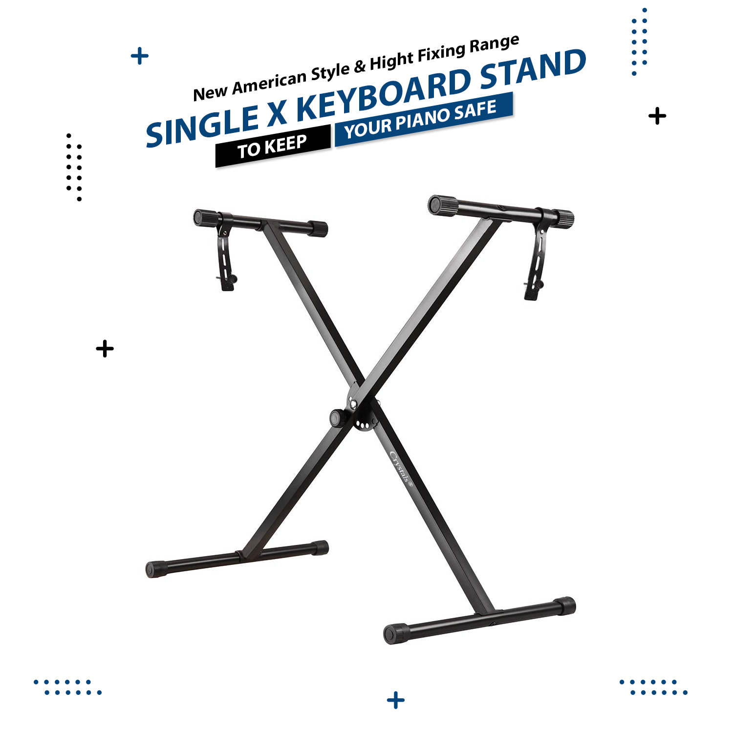 Double Braced Height Adjustable X Frame Music Piano Keyboard Stand ...