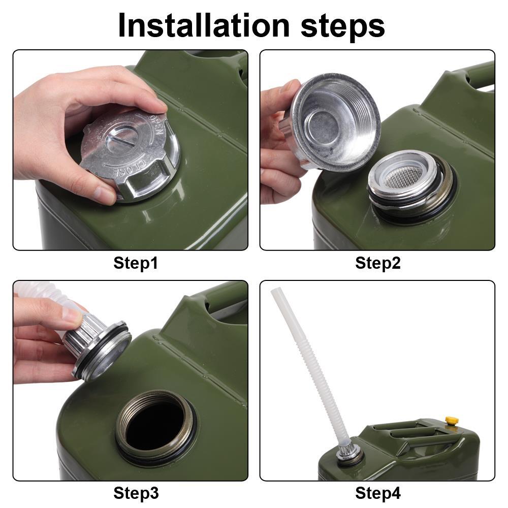 Durable Army Green 20L 5Gallon Gas Fuel Can Fuel Gasoline Steel Tank ...