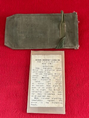 WW2 Military Emergency Signaling Mirror Pouch Set 1943 Australia RAAF ...