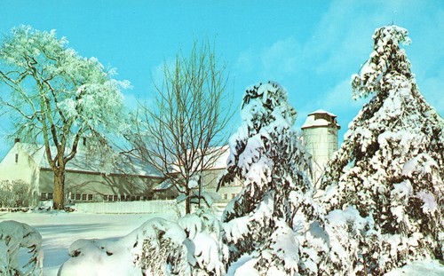 Postcard Winter Magic An Early Snowfall Coats The New England ...