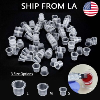 100/500/1000 Pcs Ink Caps Plastic Cups Tattoo Supplies US | eBay
