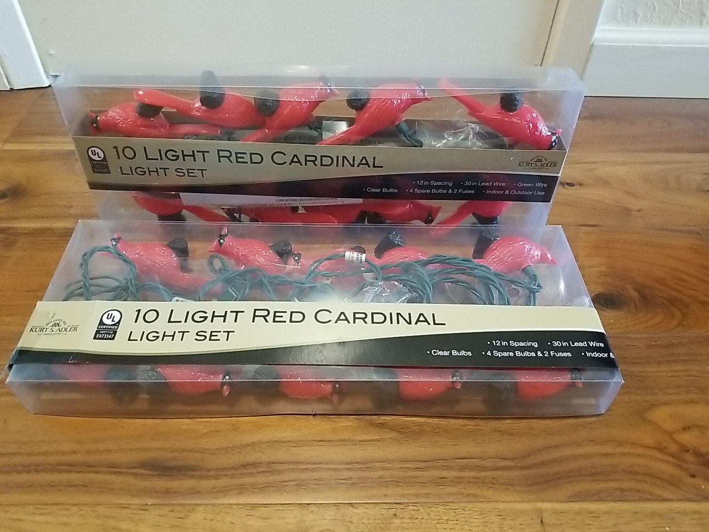 NEW Kurt Adler Red Cardinal Bird Christmas Tree Light Sets w/ 10 Lights ...