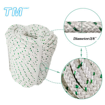 3/8" 200FT Double Braid Rope Polyester Arborist Rope Rigging Line ...