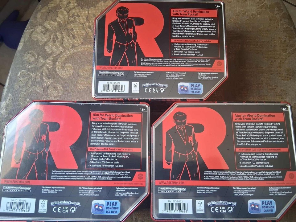 **NEW IN HAND** Sealed Destined Rivals Team Rocket Tin Set of 3 FAST ...