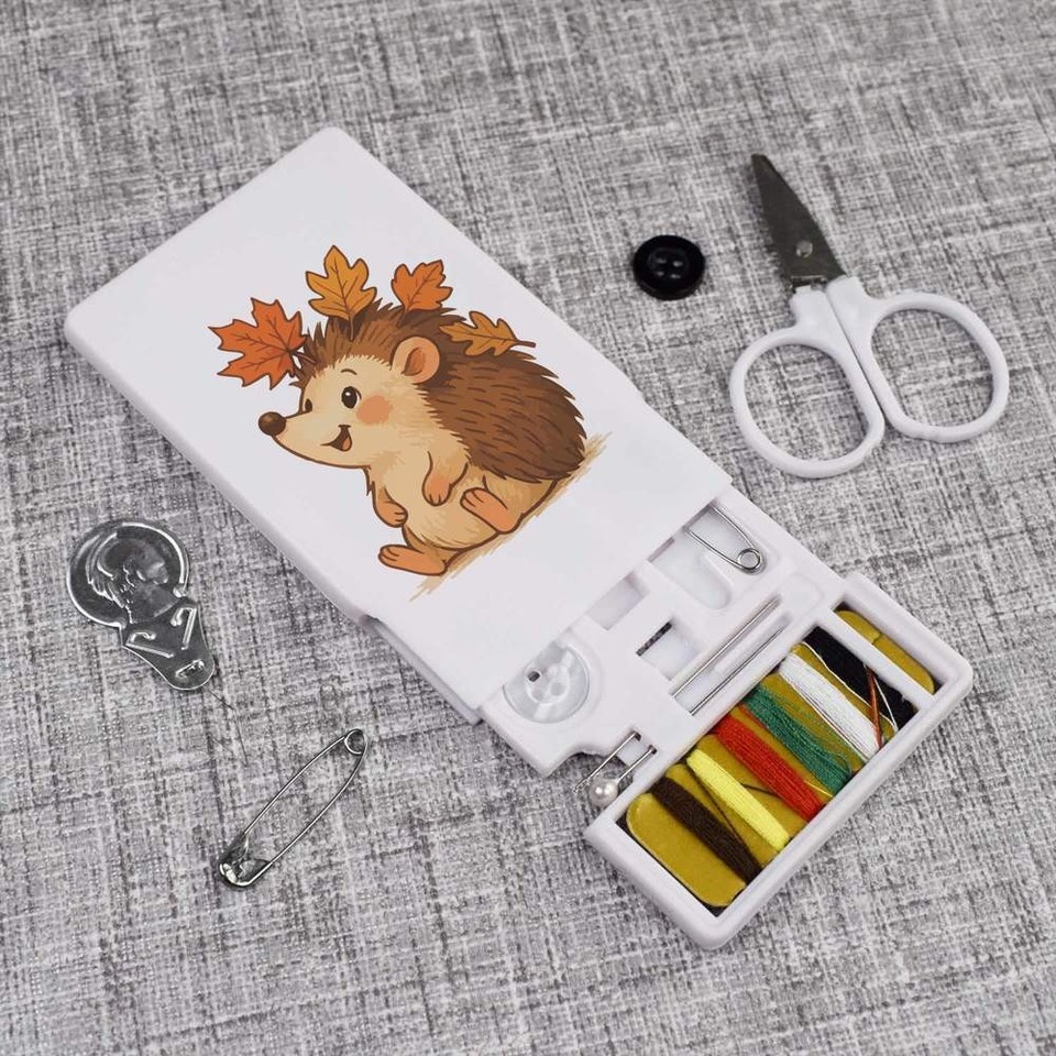 'Autumnal Hedgehog' Mini Travel Sewing Kit (SE00040540) | eBay