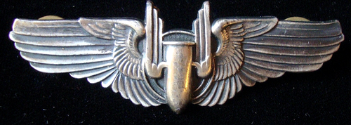 WWII Aerial Gunner Bomber Wing Medal Pin Badge STERLING SILVER 3" | eBay