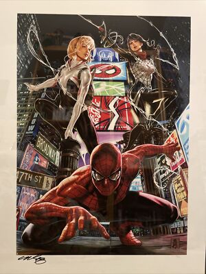 SIGNED Mark Brooks Sideshow Collectibles Art Print Spiderman Spider ...