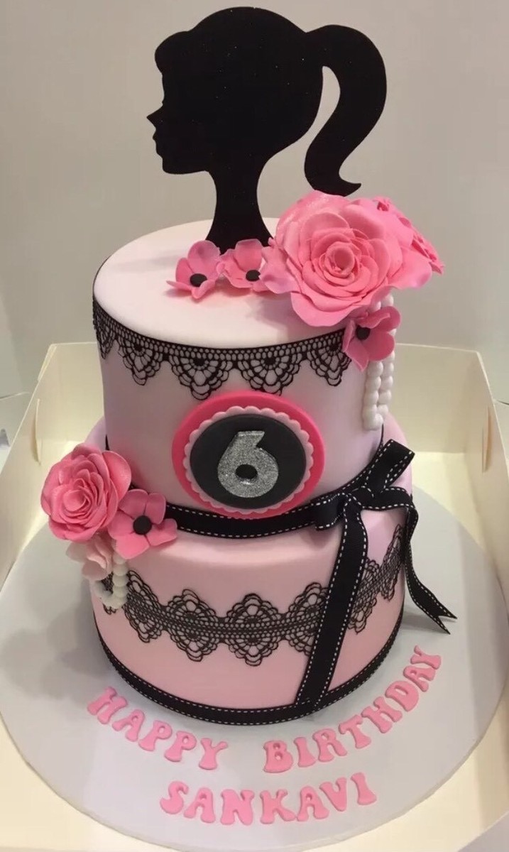 Barbie Head Silhouette Cake