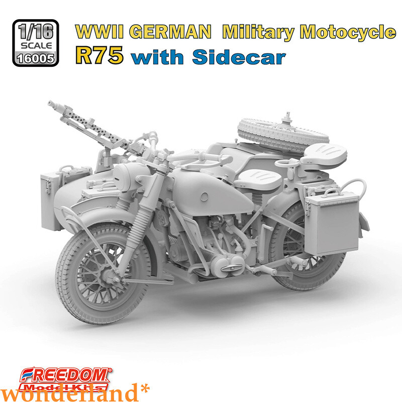 Freedom 16005 1/16 WWII German Military Motocycle R75 with Sidecar ...