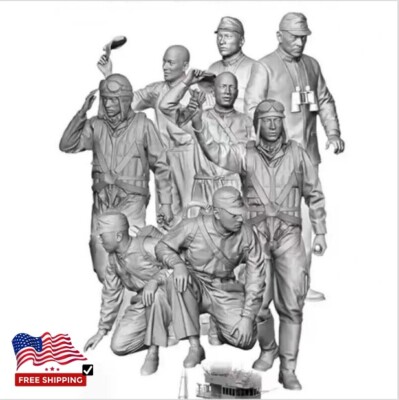 1/35 Scale Resin Figure Model Kit Officer and Soldier 8 People Soldiers ...