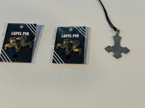 Satan Devil Satanic Sigil Pentagram Baphomet Bundle #6 pendant + pins ...