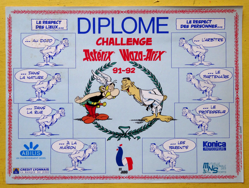 BD ASTERIX diplôme Waza -Arix 91-92+ 8 vignettes à coller EO 1991 NEUF ...