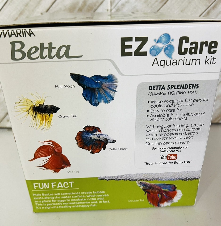 Marina Betta EZ Care Aquarium Kit Betta Fish Tank 0.7 Gal Pet Tank | eBay