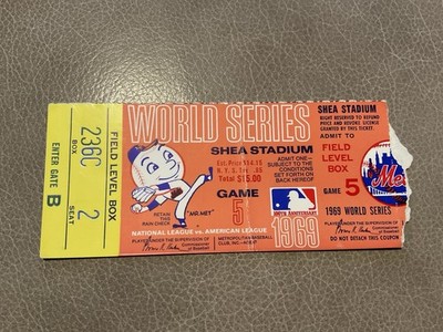 World Series Ticket Stub, Game 5, 1969, Field Level Box Seat | eBay