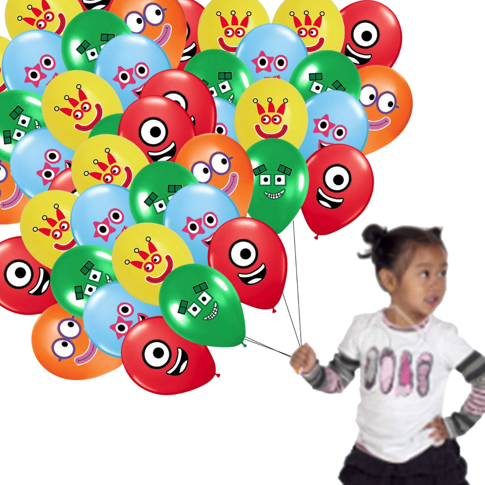 NUMBER BLOCKS Decoration Balloon party banner table cover plate cups ...