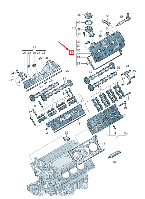 AUDI Q8 4MN Left Cylinder Head Cover 059103469DE GENUINE for sale ...