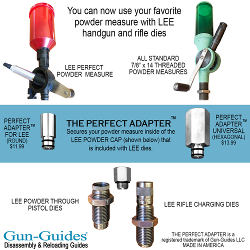 LEE Powder Measure TO Perfect Adapter™ for Lee Pistol & Rifle Dies ...