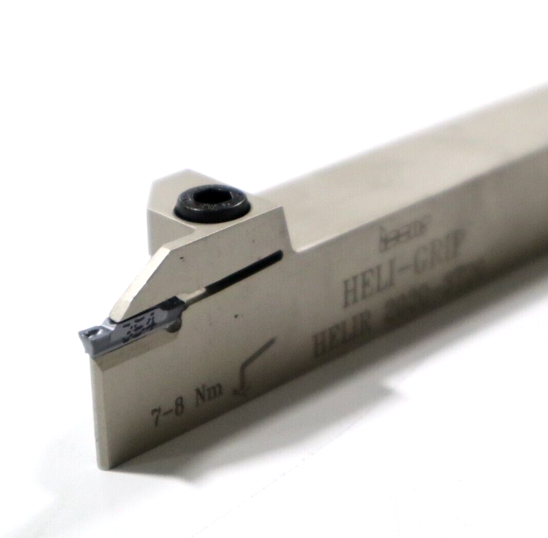ISCAR, HELIR 2020-3T20 RH TOOLHOLDER w/GRIP 318-040Y CARBIDE INSERTS ...