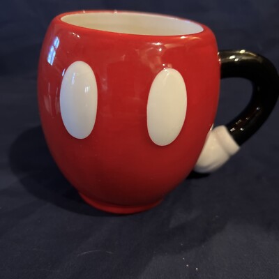 DISNEY Mickey Mouse Arms Hands Handles Red Pants Coffee Mug Cup | eBay