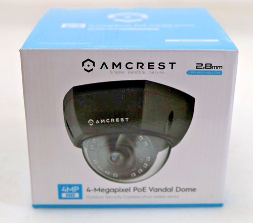 NEW Amcrest 4MP PoE Vandal Dome Outdoor Security Camera IP4M-1028EB ...