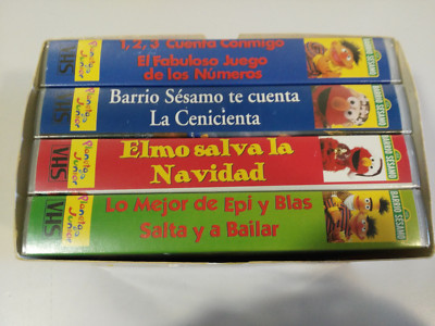 Sesame Street 123 the Cinderella Elmo Epi Y Blast 4 X VHS Tape Ribbon ...