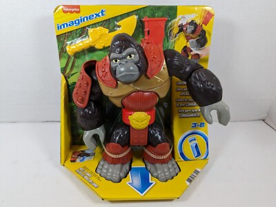 Fisher Price Imaginext Jungle Silverback Gorilla Smash Giant Ape Monkey ...