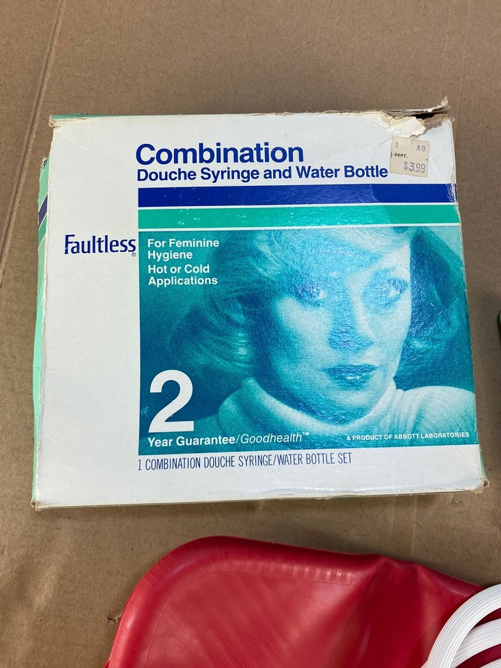 Vtg 60s 70s Combination fountain syringe with hose/nozzle Douche Enema ...