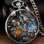 Unique Musical Movement Pocket Watch Astronaut Space Quartz with Fob ...