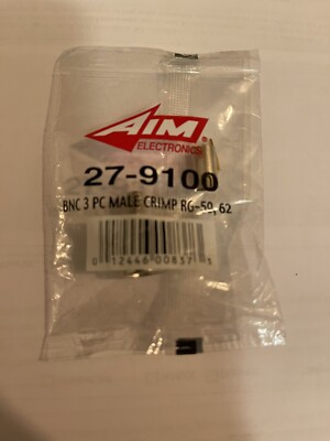 LOT OF (10) AIM ELECTRONICS BNC 3P MALE CRIMP CONNECTORS 27-9100 RG-59 ...