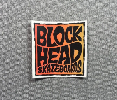 Blockhead Square Skateboard Sticker Red-Orange 3" | eBay