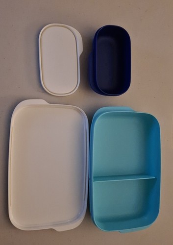 Tupperware Slim Lunch Box with Snack Container New blue Kitchenware ...