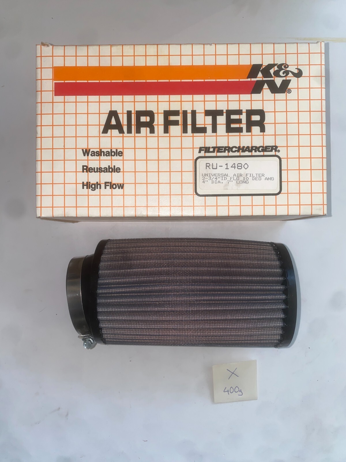 K&N Universal Air Filter 7 Inch 178mm Length Straight Angled Ru-1480 ...