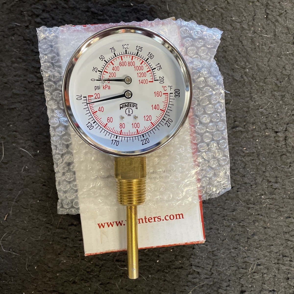 Winters Instruments TTD405 Steel Tridicator - Dual Scale Thermometer ...